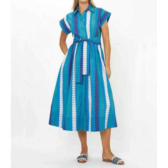 Oliphant | Dresses | New Oliphant Belted Shirt Dress In Meko Blue ...